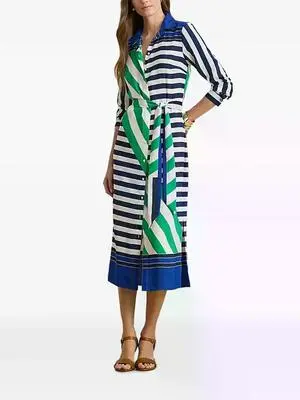 Ralph Lauren Striped Tie-waist Midi Shirt Dress