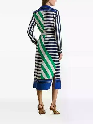 Ralph Lauren Striped Tie-waist Midi Shirt Dress
