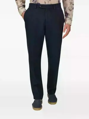 Boggi Milano Linen Trousers - Blue
