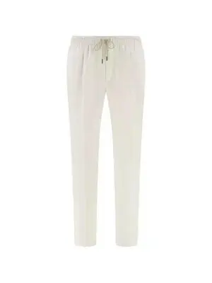 Boggi Milano City Drawstring Linen Trousers