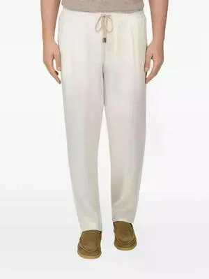 Boggi Milano City Drawstring Linen Trousers