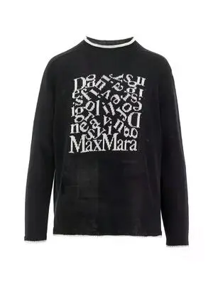 Max Mara Logo-intarsia Jumper - Black