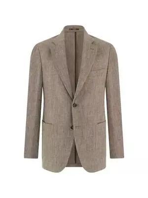 Boggi Milano Single-breasted Linen Blazer - Neutrals