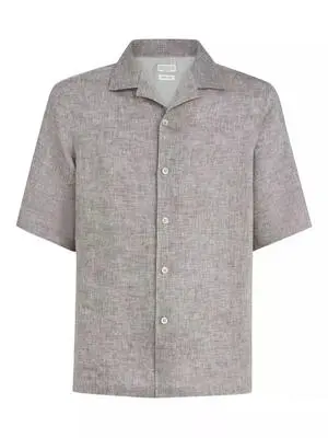 Brunello Cucinelli Camp-collar Short-sleeve Shirt - Grey