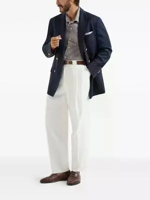Brunello Cucinelli Camp-collar Short-sleeve Shirt - Grey