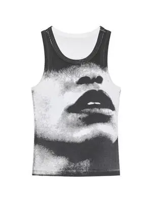 Givenchy Artistic-print Fitted Tank Top - Black