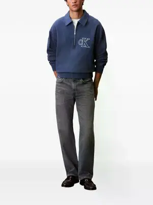 Calvin Klein Zip-fastening Logo-detail Polo Shirt - Blue