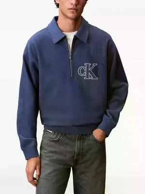 Calvin Klein Zip-fastening Logo-detail Polo Shirt - Blue