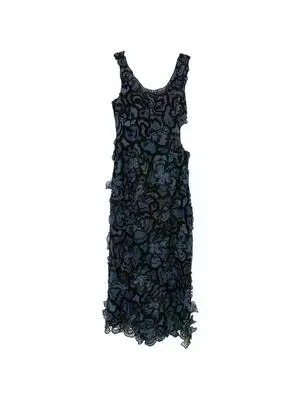 Simkhai Floral Lace Midi Dress - Blue