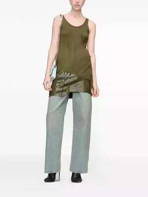 MAISON MARGIELA Ribbed Texture Mini Dress - Green