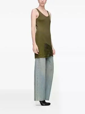 MAISON MARGIELA Ribbed Texture Mini Dress - Green