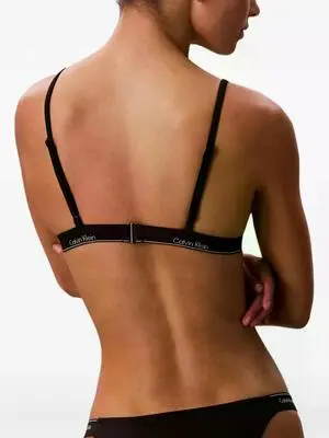 Calvin Klein Logo Bikini Top - Black