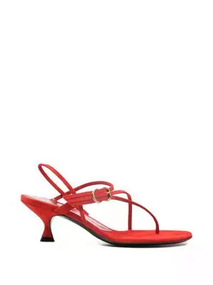 HERBERT LEVINE Starry Eyed Buckle-detail Heeled Sandals - Red