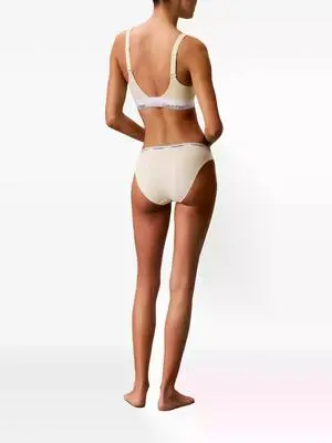Calvin Klein Icon Cotton Logo-band Bra - Neutrals