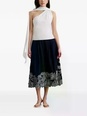 TOCCIN Stacy Floral Midi Skirt - Blue