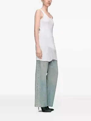 MAISON MARGIELA Ribbed Mini Dress With Transparent Tape Detail - White