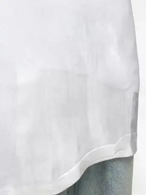 MAISON MARGIELA Ribbed Mini Dress With Transparent Tape Detail - White