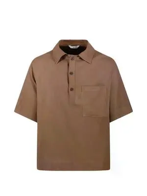 HEVO Pocket Short-sleeve Polo Shirt - Brown