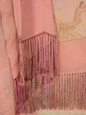 Gianfranco Ferre Printed Fringed Silk Scarf