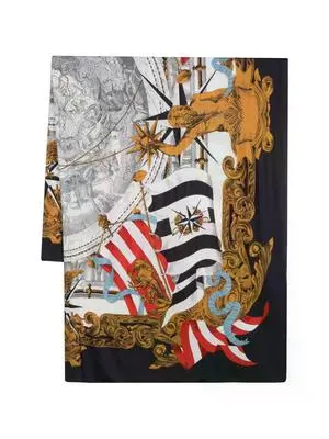 Gianfranco Ferre Printed Silk Scarf - Black
