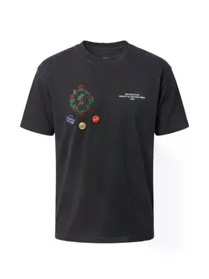 BLDG4 Flower-embroidered T-shirt - Grey