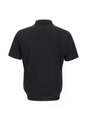 GRAN SASSO Ribbed V-neck Polo-collar T-shirt