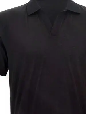 GRAN SASSO Ribbed V-neck Polo-collar T-shirt