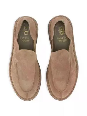 ALEXANDER HOTTO Foldable-heel Suede Loafers - Neutrals