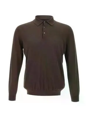 KANGRA Long-sleeve Silk Polo Shirt