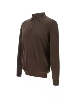 KANGRA Long-sleeve Silk Polo Shirt