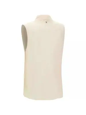 Liu Jo Georgette Sleeveless Top With Lapel And Knot Detail - Neutrals