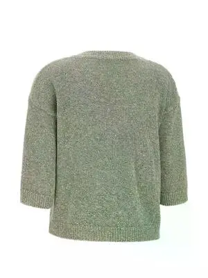 KANGRA Sequin-embellished V-neck Blouse