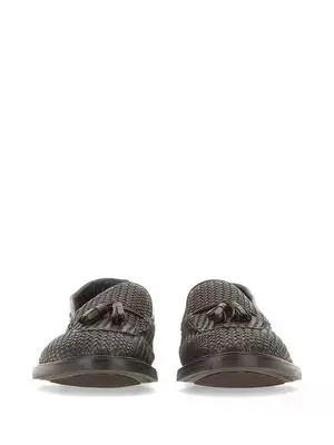 ALEXANDER HOTTO Woven Tassel Loafers - Brown