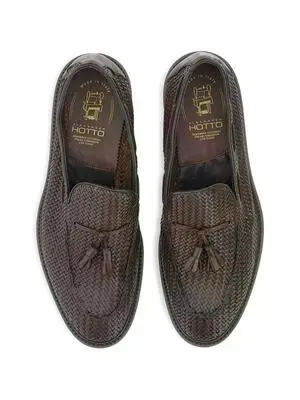 ALEXANDER HOTTO Woven Tassel Loafers - Brown