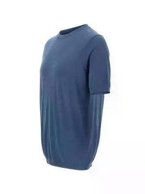 KANGRA Short-sleeve Ribbed Sweatshirt - Blue