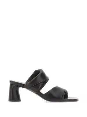 HALMANERA Dally Folded Strap Mule Sandals - Black