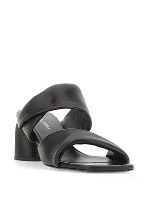 HALMANERA Dally Folded Strap Mule Sandals - Black