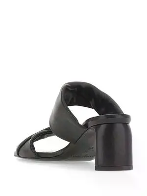 HALMANERA Dally Folded Strap Mule Sandals - Black
