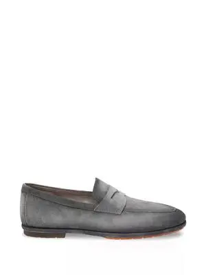 Santoni Penny Leather Loafers - Grey