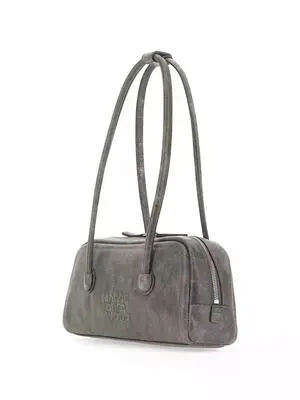MARGESHERWOOD Soft Boston Embossed Logo Shoulder Bag - Grey
