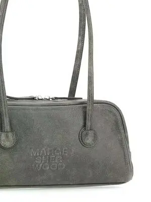 MARGESHERWOOD Soft Boston Embossed Logo Shoulder Bag - Grey