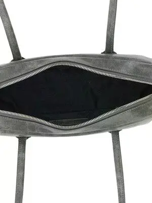 MARGESHERWOOD Soft Boston Embossed Logo Shoulder Bag - Grey
