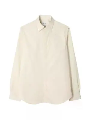 Paul Smith Slim-fit Cotton-poplin Fly-front Shirt - Neutrals