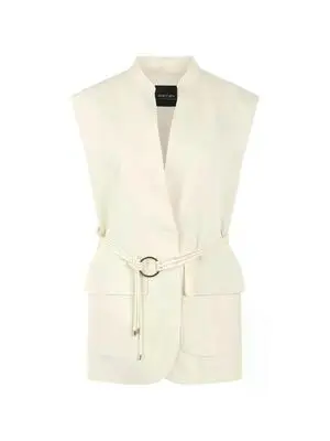 MARCCAIN Belted Mandarin-collar Gilet