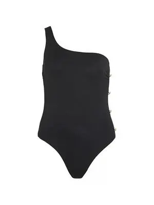 Karl Lagerfeld One-shoulder Swimsuit - Black