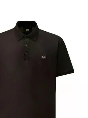 C.P. COMPANY 70/2 Mercerized Jersey Gasato Short Sleeve Polo - Black