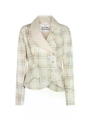VIVIENNE WESTWOOD Plaid Buttoned Blazer - Neutrals