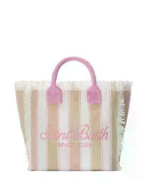 MC2 SAINT BARTH Striped Tote Bag With Fringed Trim