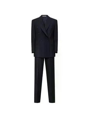 Tagliatore Pinstriped Double-breasted Suits - Blue