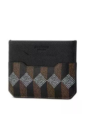AU DEPART Printed Leather Card Holder - Black
